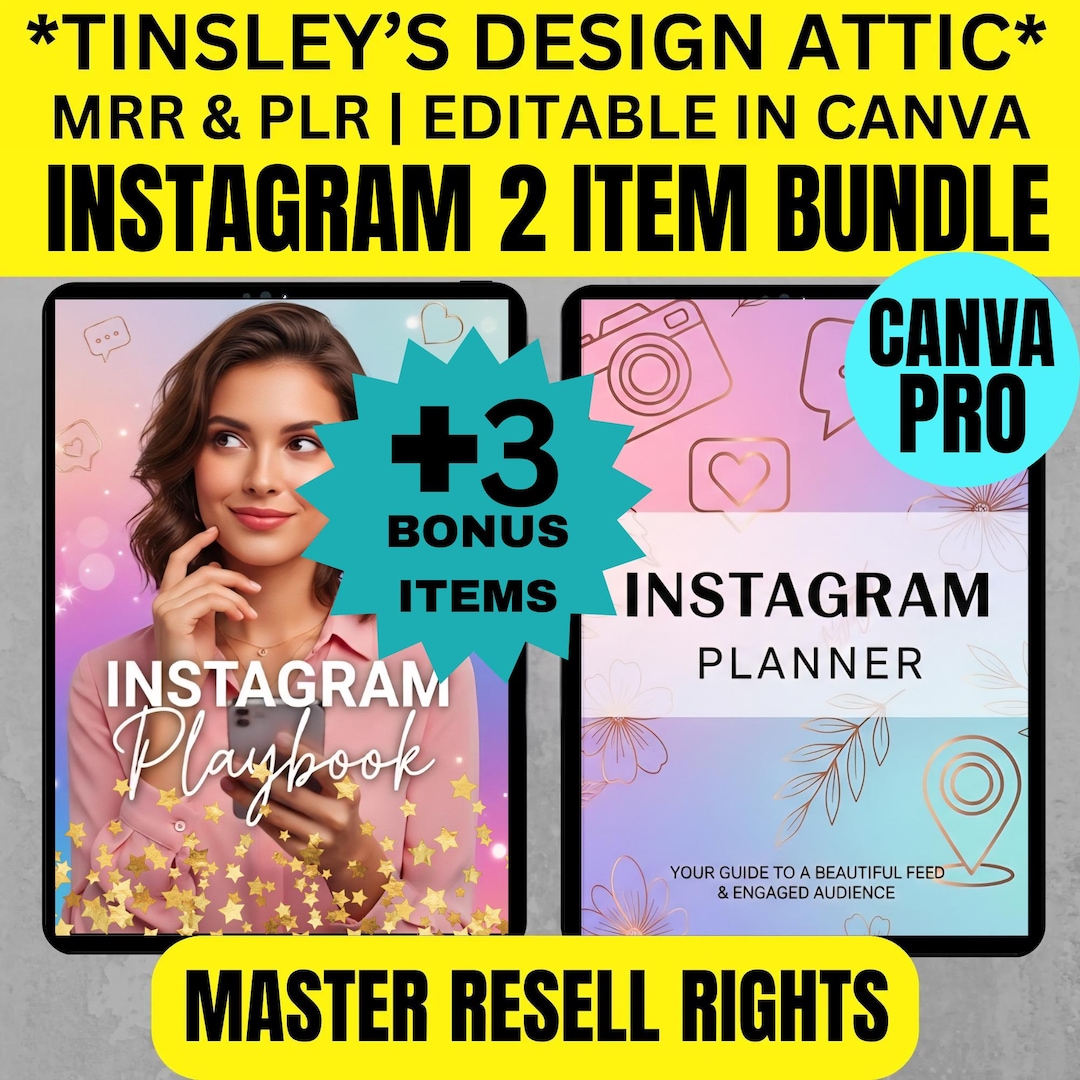 Instagram Bundle | Instagram Playbook + Instagram Planner | MRR & PLR ...