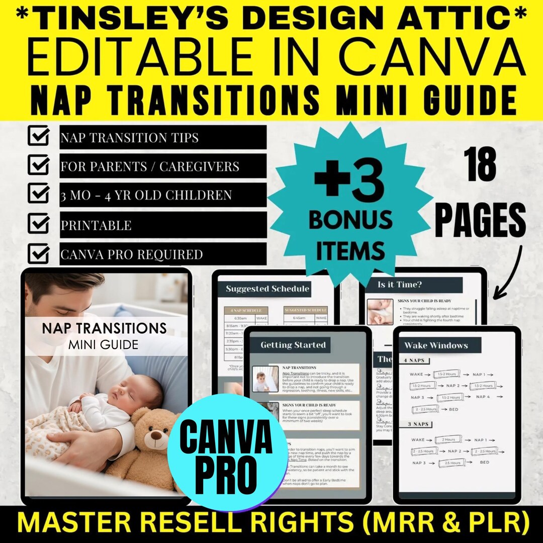 Nap Transition Mini Guide: MRR & PLR Canva Template (18 Pages ...