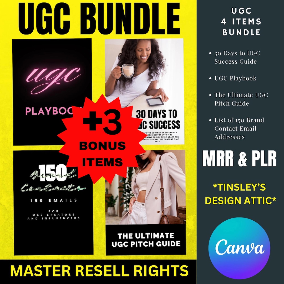 UGC Bundle | 4 Items | MRR & PLR | Ugc Success Ebook + Ugc Pitch Guide ...