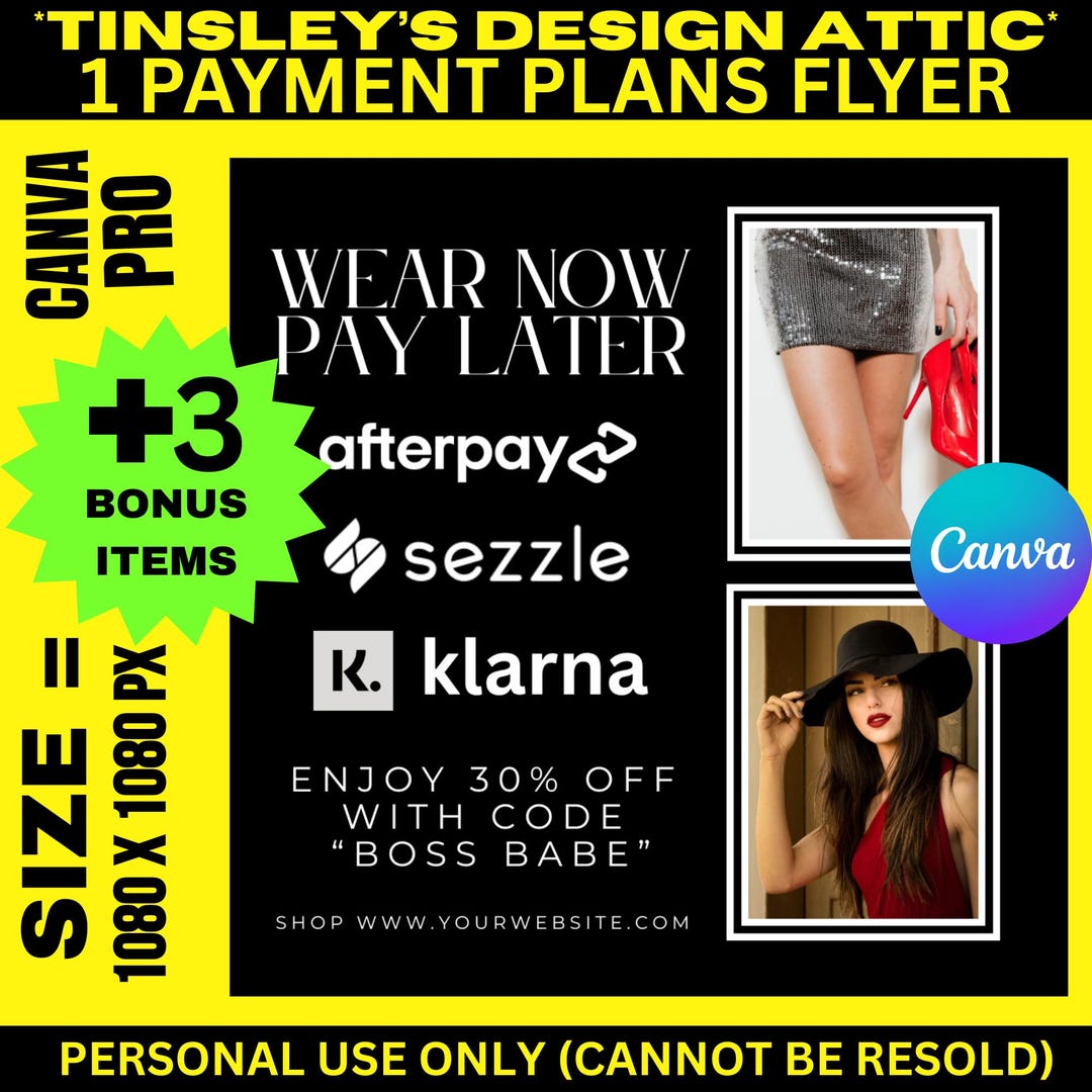 Payment Plans Flyer | 1 Item | Personal Use Only, Cannot Be Resold ...