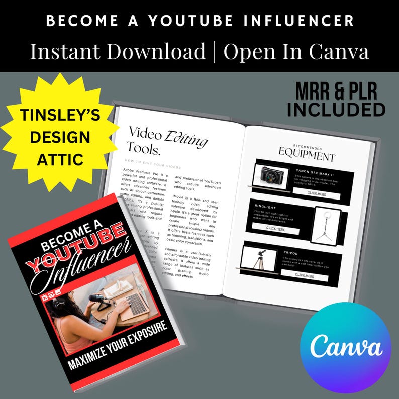 Youtube Influencer Ebook Guide | MRR & PLR | Master Resell Rights ...
