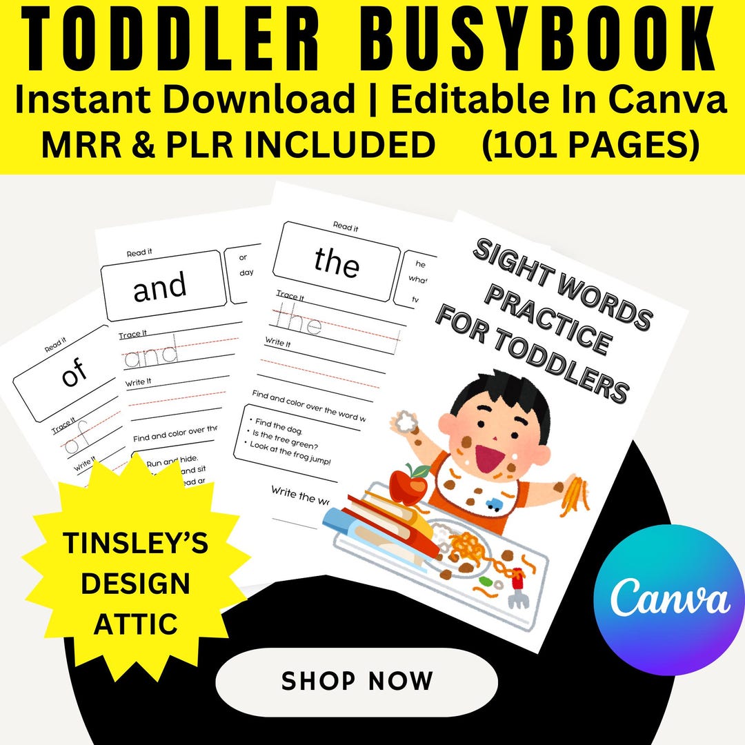 Hands-on Sight Words Workbook 101 Pages MRR & PLR Master Resell Rights ...