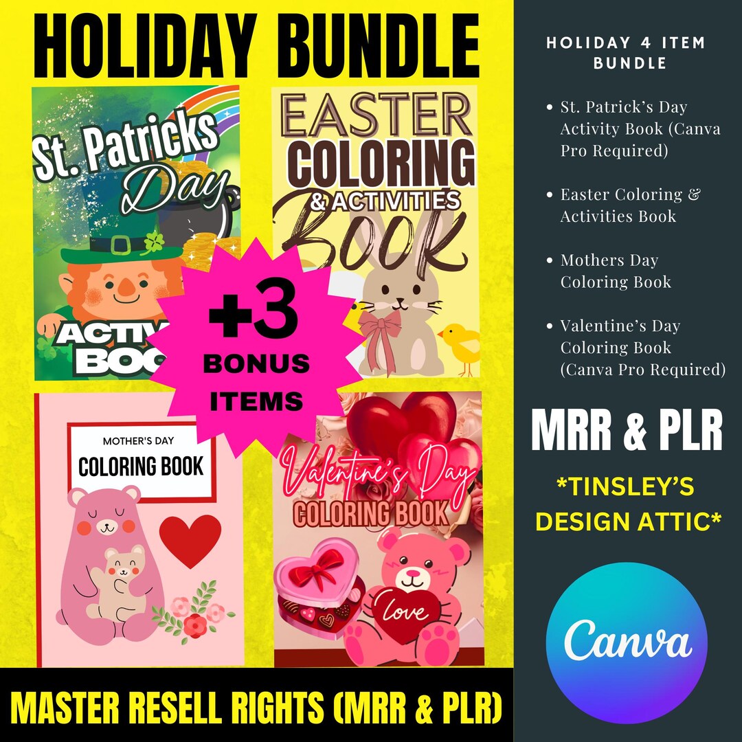 Coloring and Activity Book Bundle | Holiday Themed | MRR & PLR | Master ...