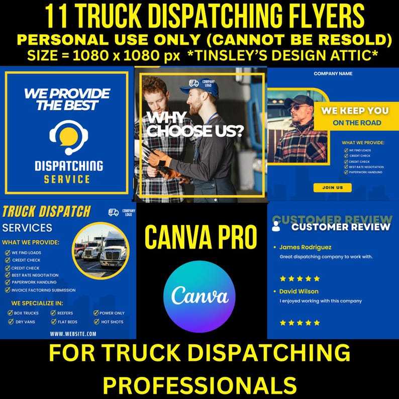 Truck Dispatching Social Media Flyer Templates | Personal Use Only ...