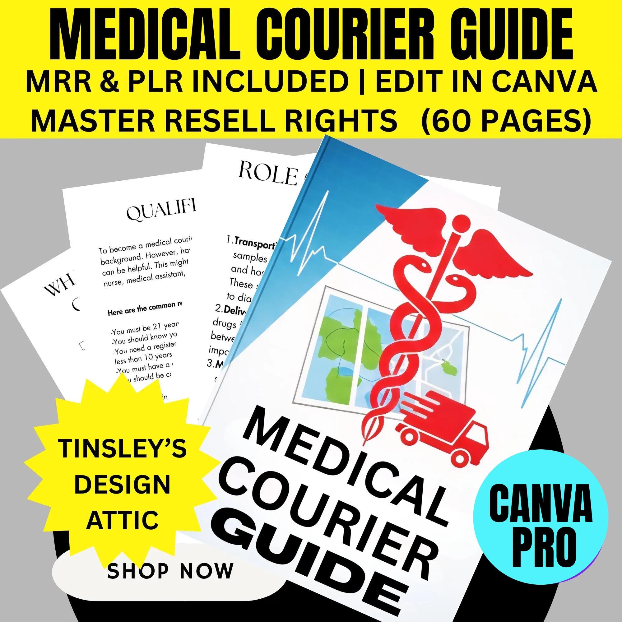 Medical Courier Business Guide | MRR & PLR | 60 Pages | Side Hustle ...