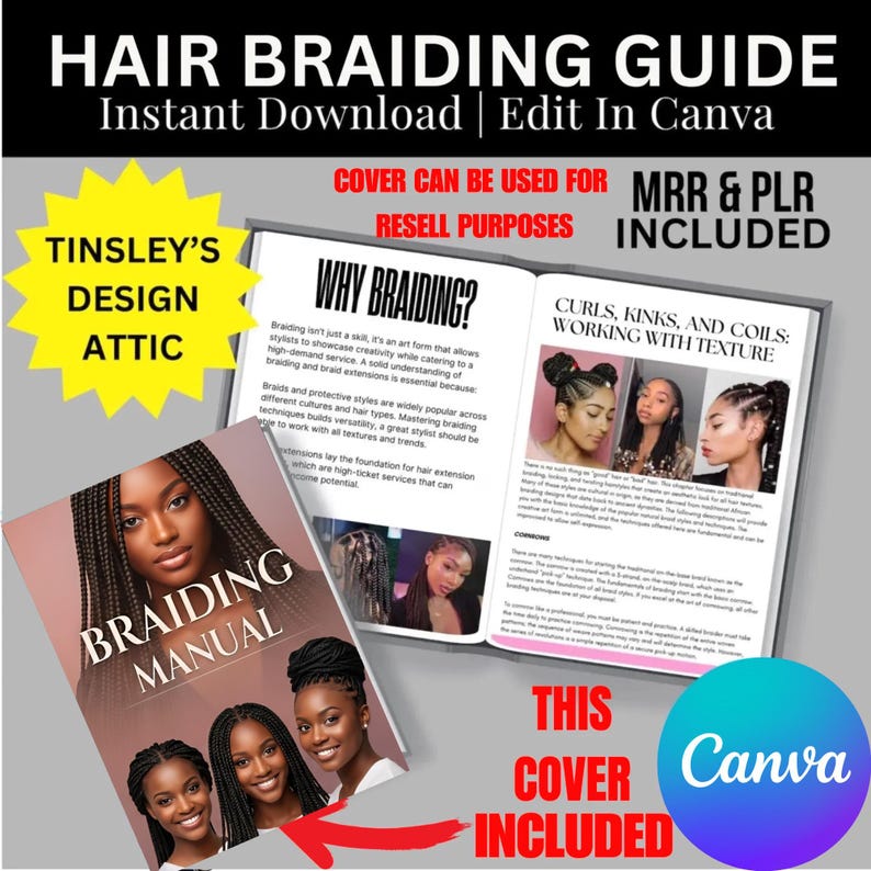 Braiding Manual | 157 Pages | Beauty Hairstyle Book | MRR & PLR ...