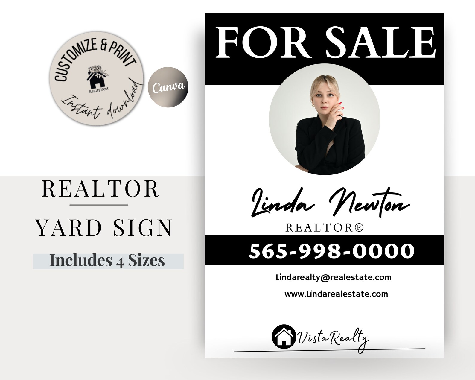 Modern for Sale Sign Template Real Estate Yard Sign Template - Etsy