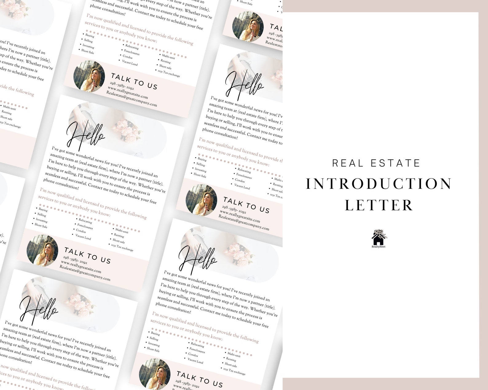 Real Estate New Agent Introduction Letter Flyer Template Etsy