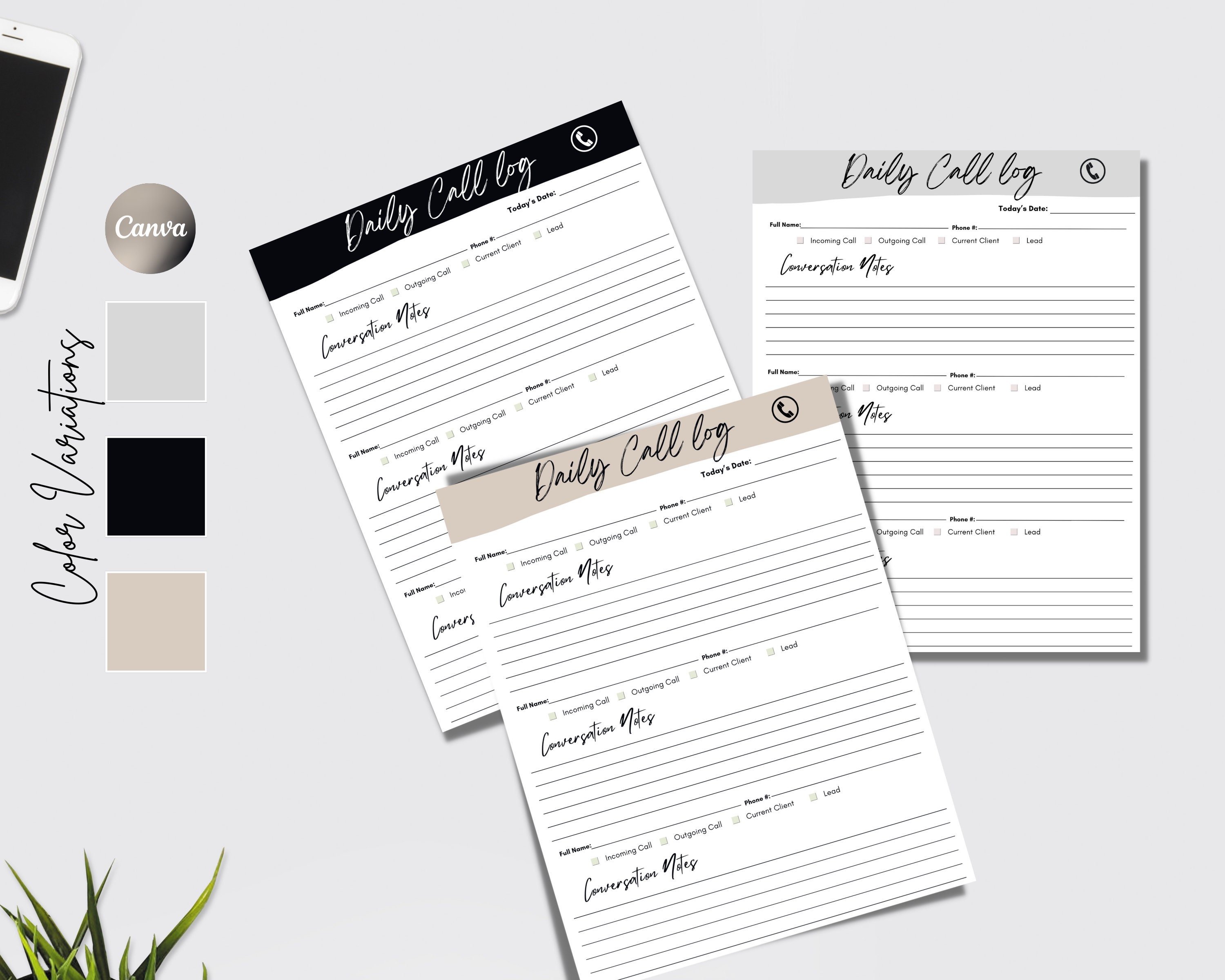 Daily Call Log Call Tracking Forms Real Estate Agent real - Etsy