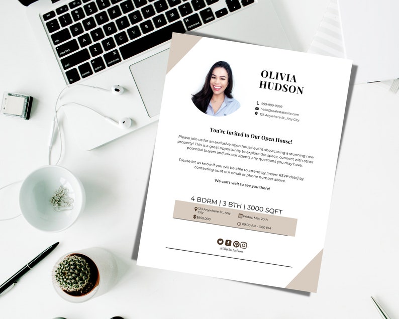 Realtor Open House Invitation, Realtor Farming Letter, Real Estate ...