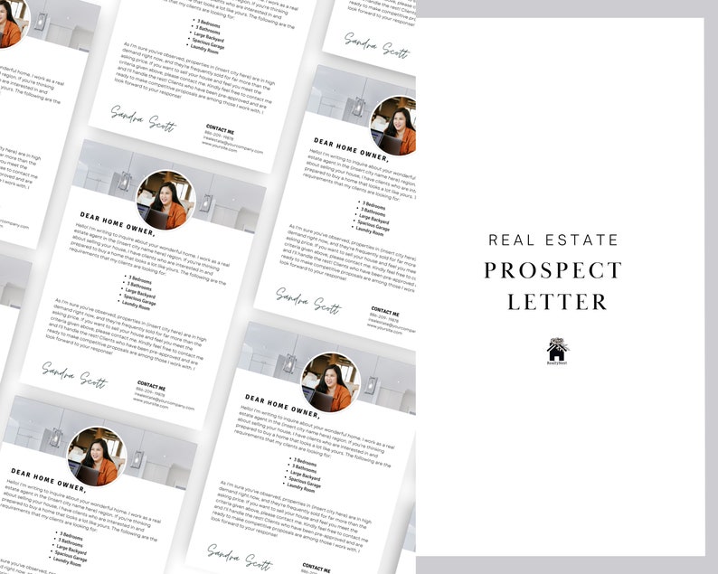 Real Estate Prospect Letter Canva Template Real Estate Agent Editable ...