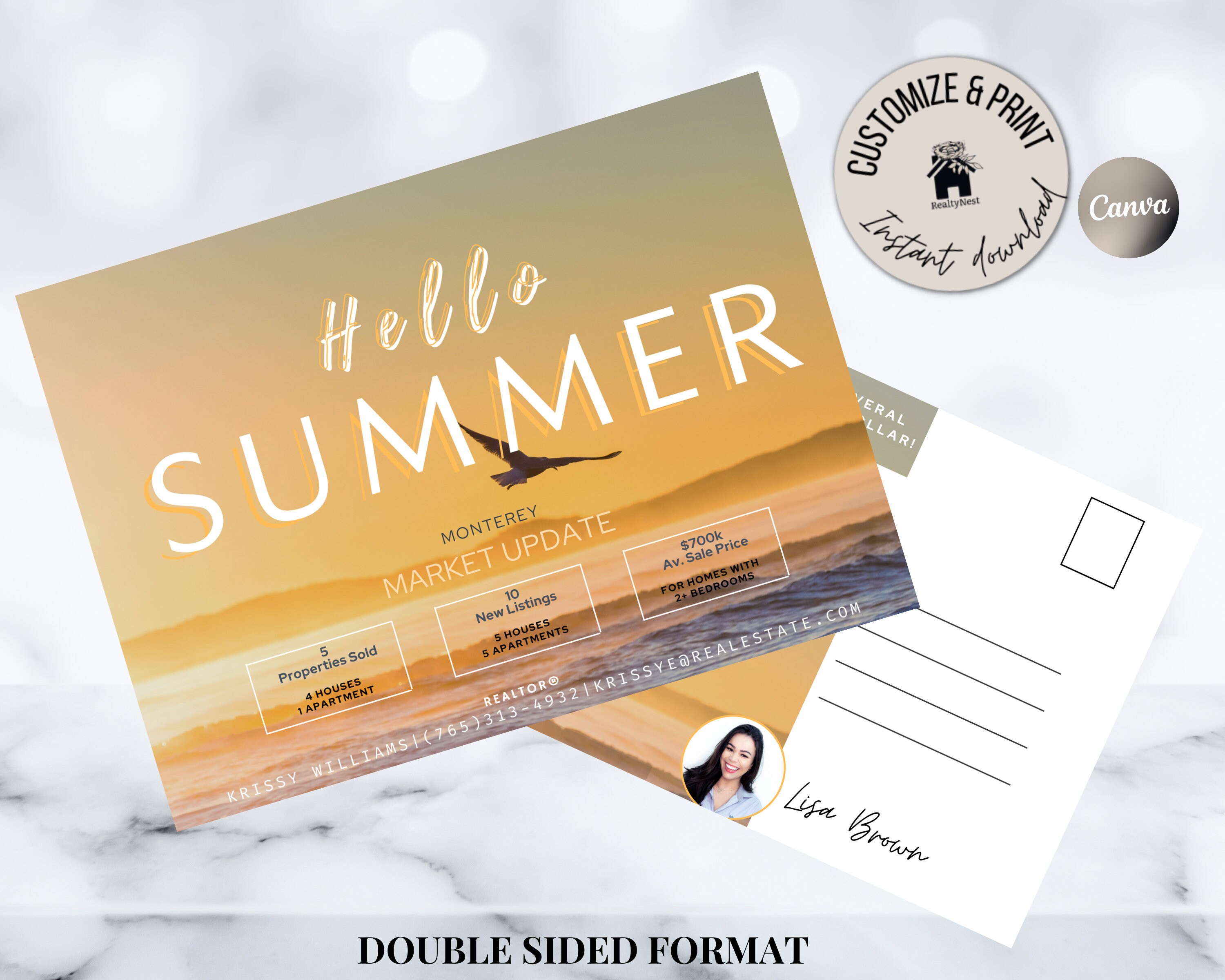 Hello Summer Real Estate Marketing Postcard Real Estate - Etsy