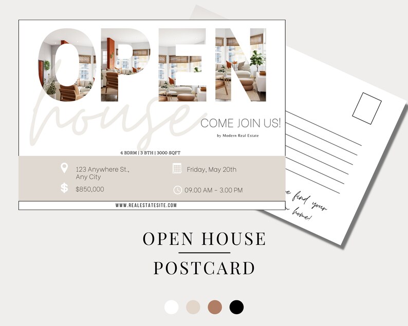 Real Estate Open House Postcard Flyer Just Listed Open House - Etsy