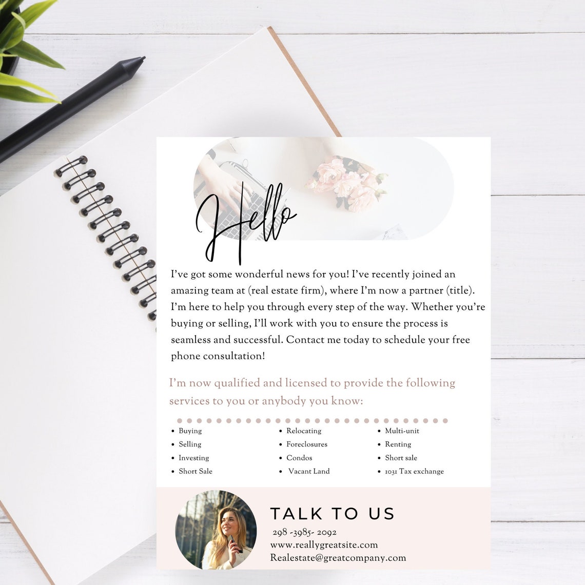 Real Estate New Agent Introduction Letter Flyer Template - Etsy