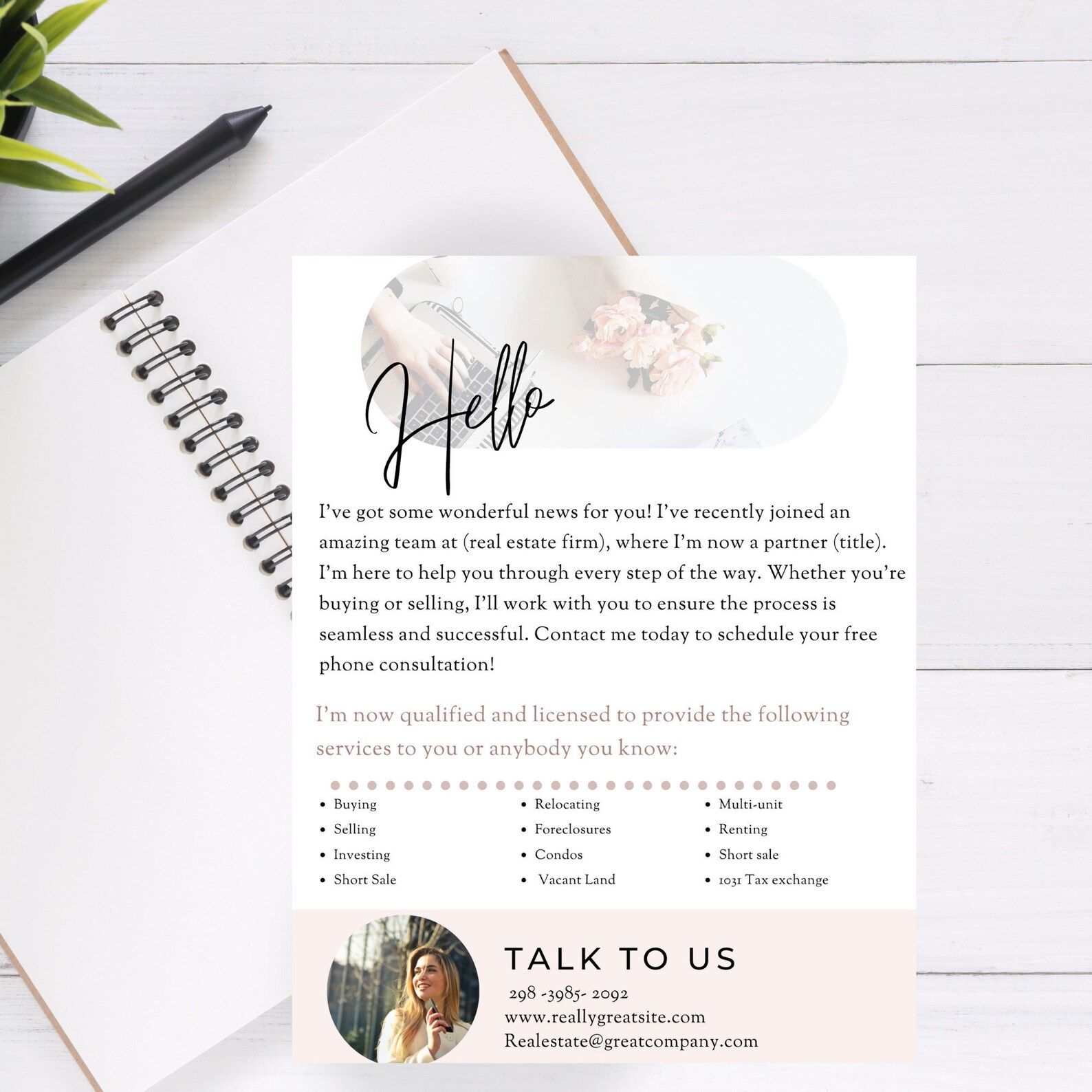 Real Estate New Agent Introduction Letter Flyer Template - Etsy