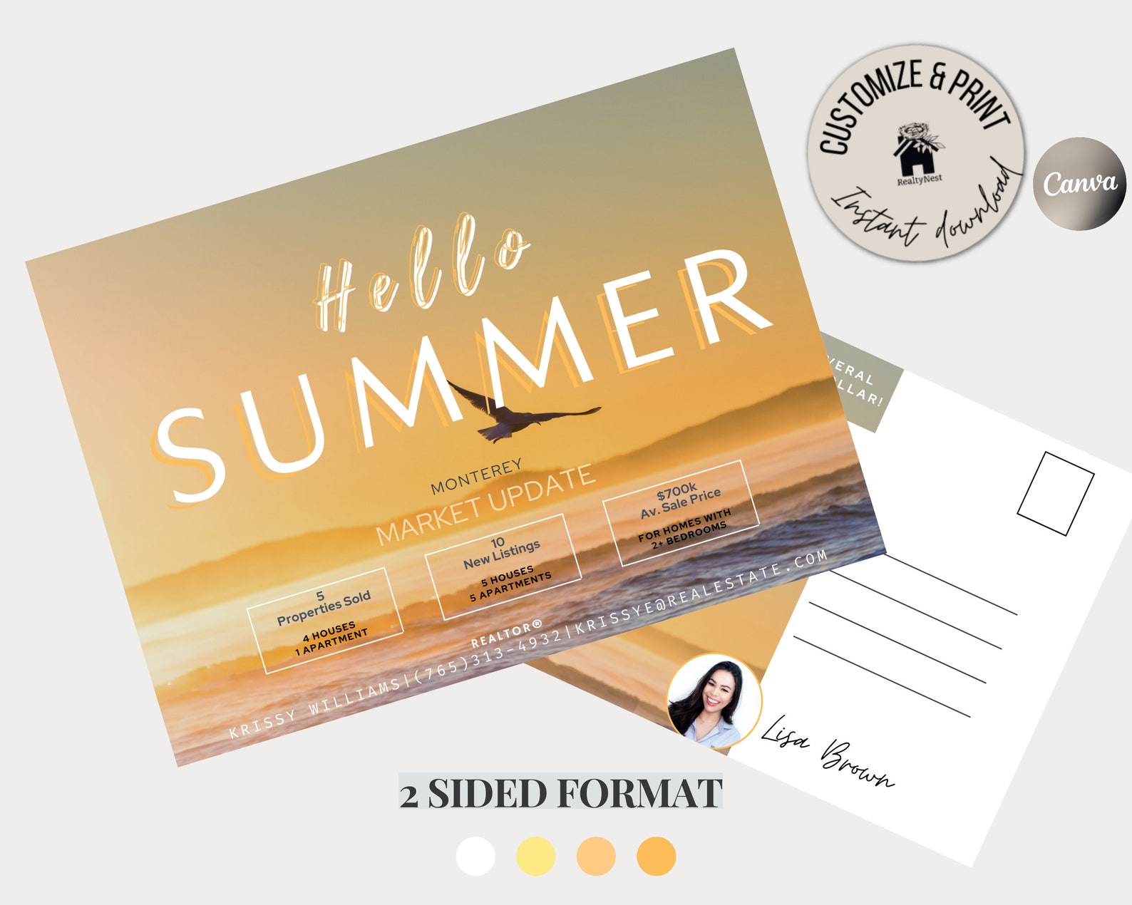 Hello Summer Real Estate Marketing Postcard Real Estate - Etsy