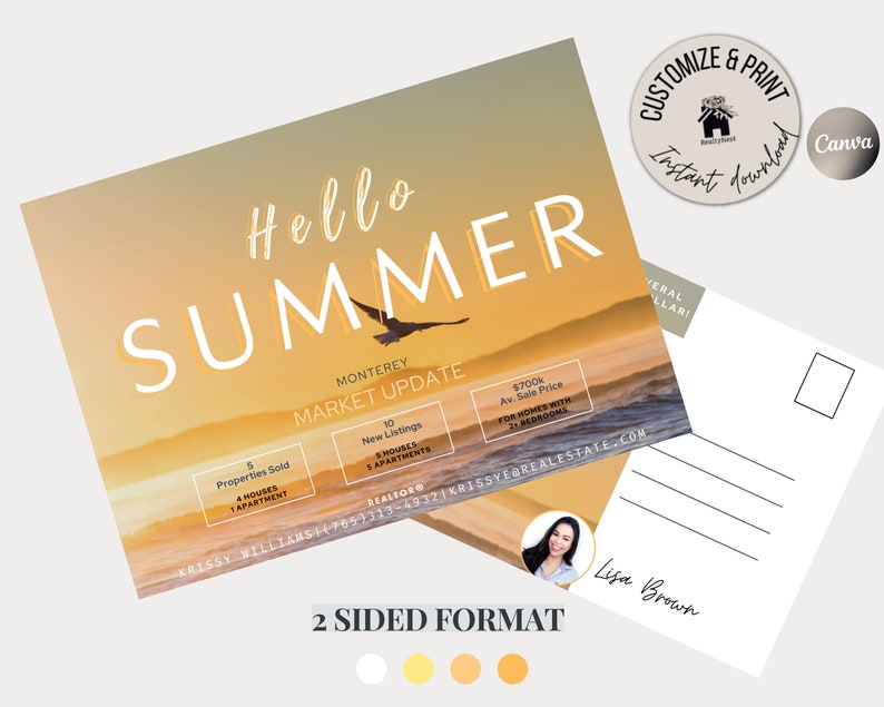 Hello Summer Real Estate Marketing Postcard Real Estate - Etsy