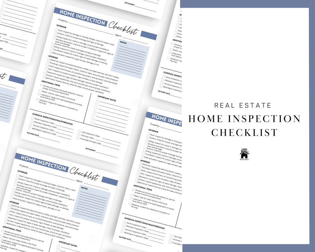 Home Inspection Checklist, Real Estate Marketing, Inspection Checklist ...