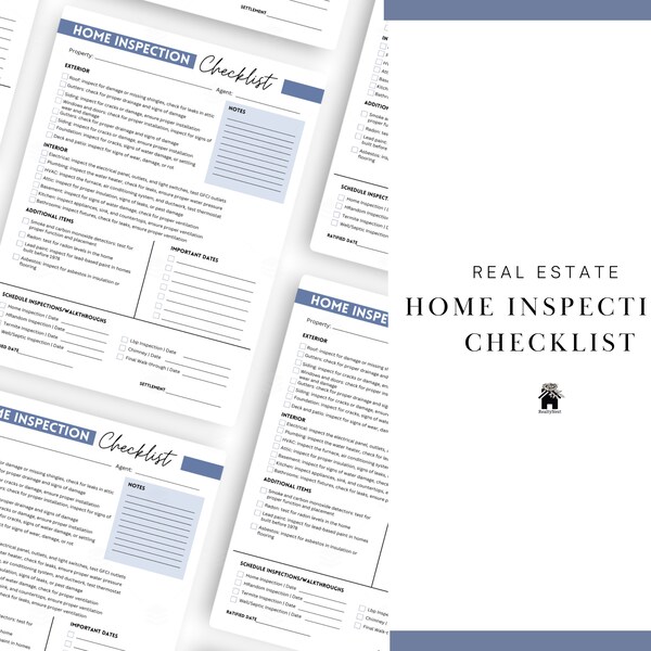 Home Inspection Checklist Template - Etsy