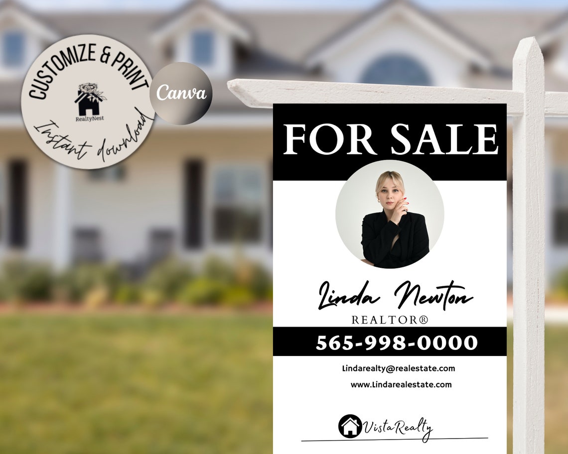 Modern for Sale Sign Template Real Estate Yard Sign Template - Etsy