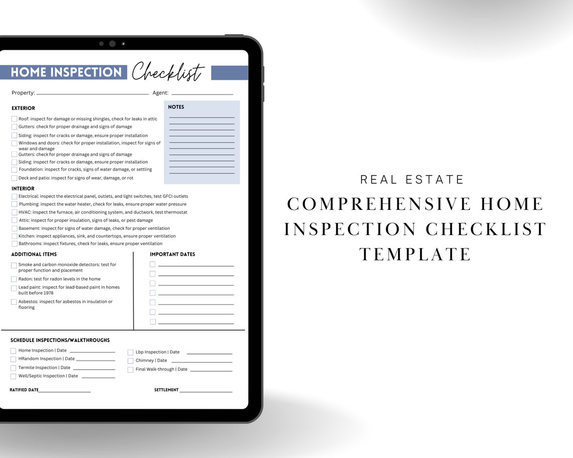 Home Inspection Checklist, Real Estate Marketing, Inspection Checklist ...