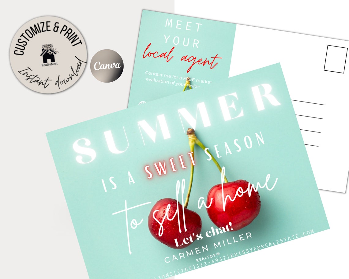 Summer Real Estate Postcard Template Real Estate Summer - Etsy