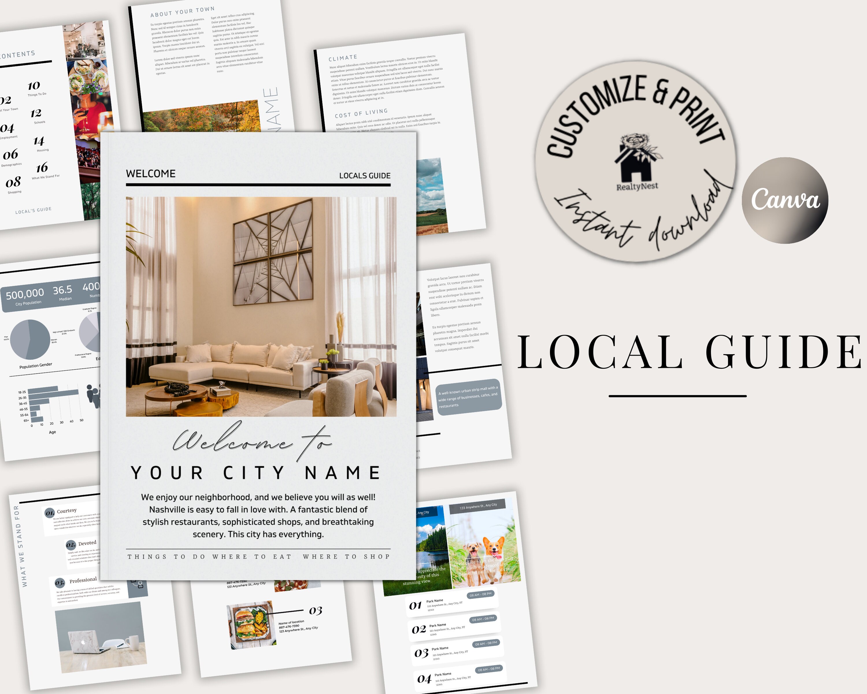 Real Estate Local Guide Template Welcome Guide City Guide | Etsy