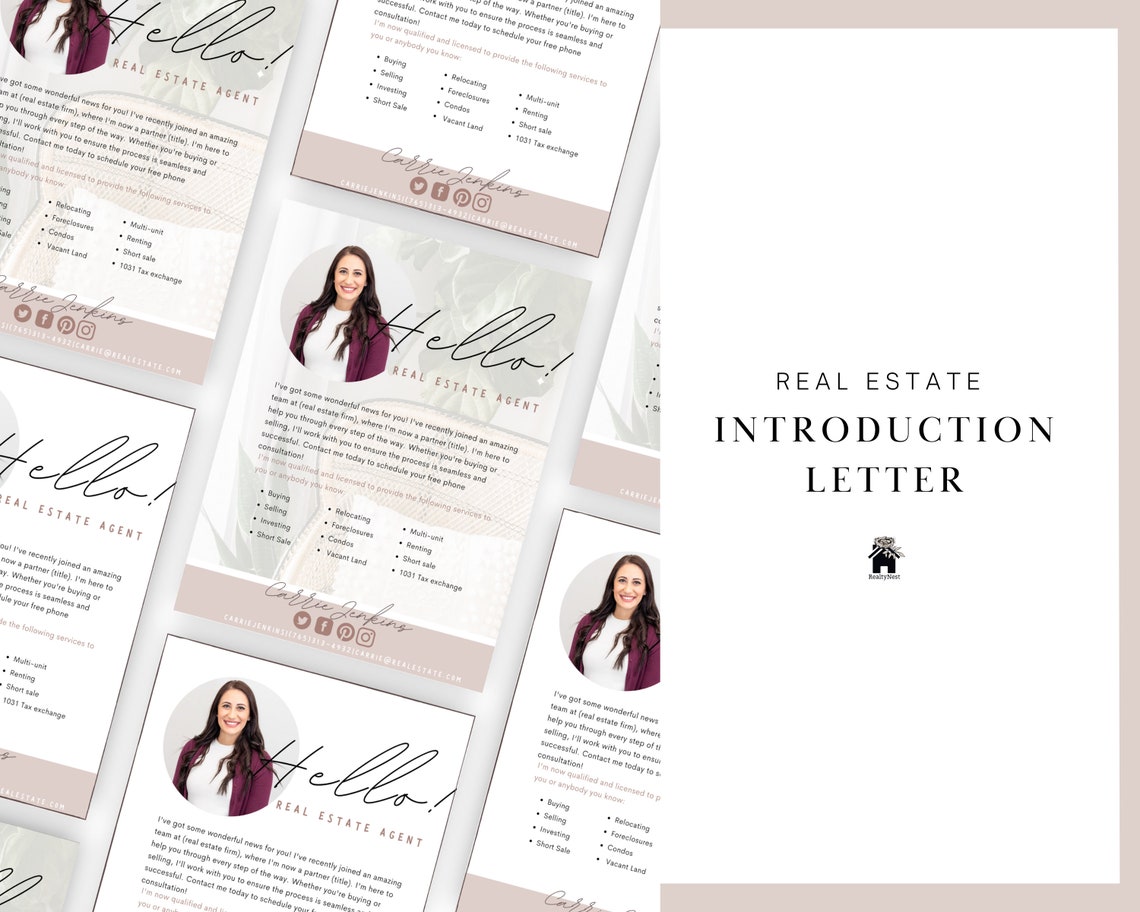 Real Estate New Agent Introduction Letter Flyer,farming Letter ...