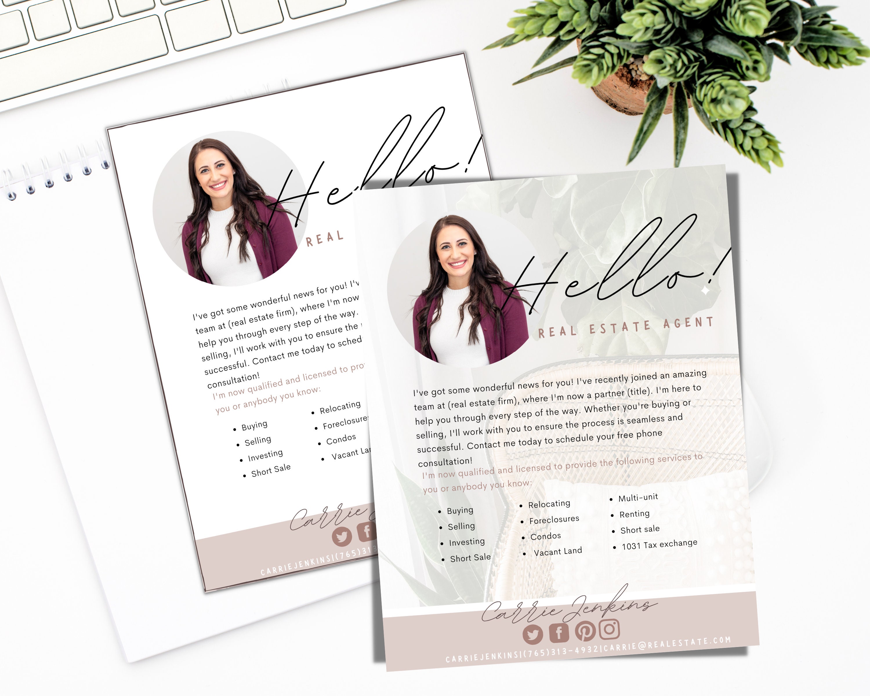 Real Estate New Agent Introduction Letter Flyer,farming Letter ...