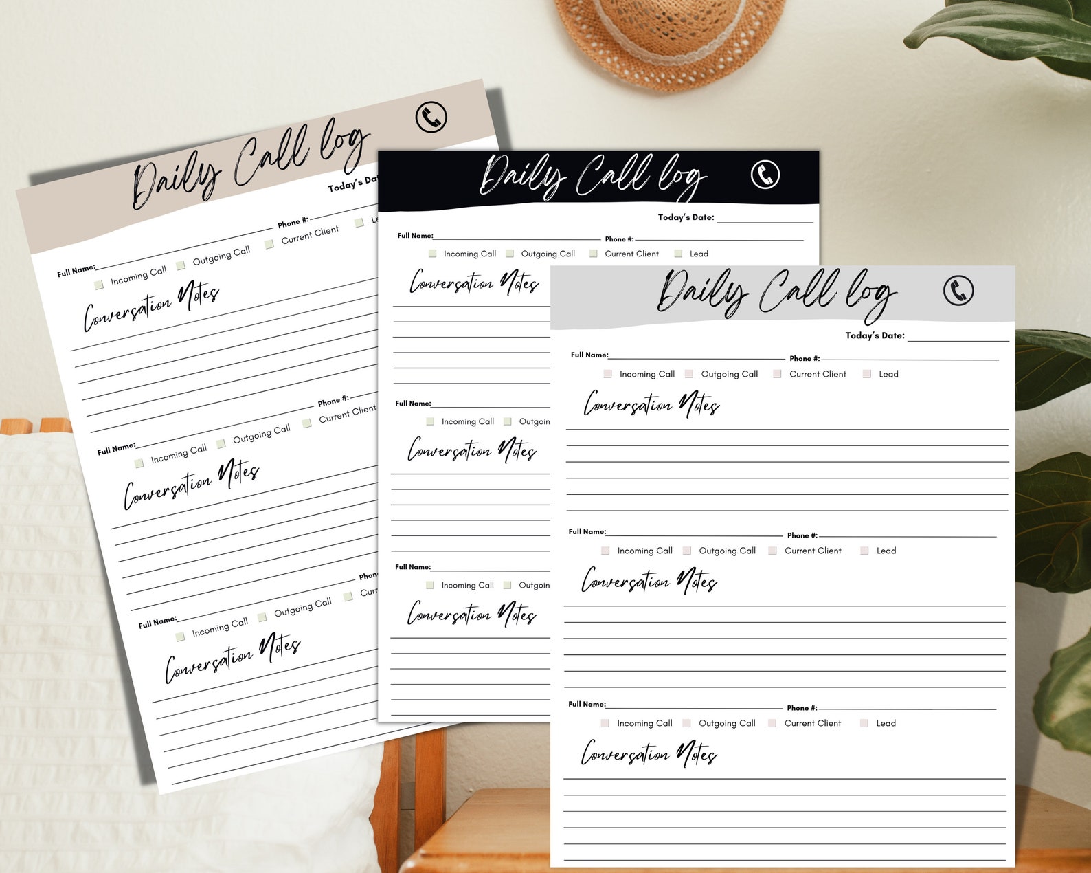 Daily Call Log Call Tracking Forms Real Estate Agent real - Etsy