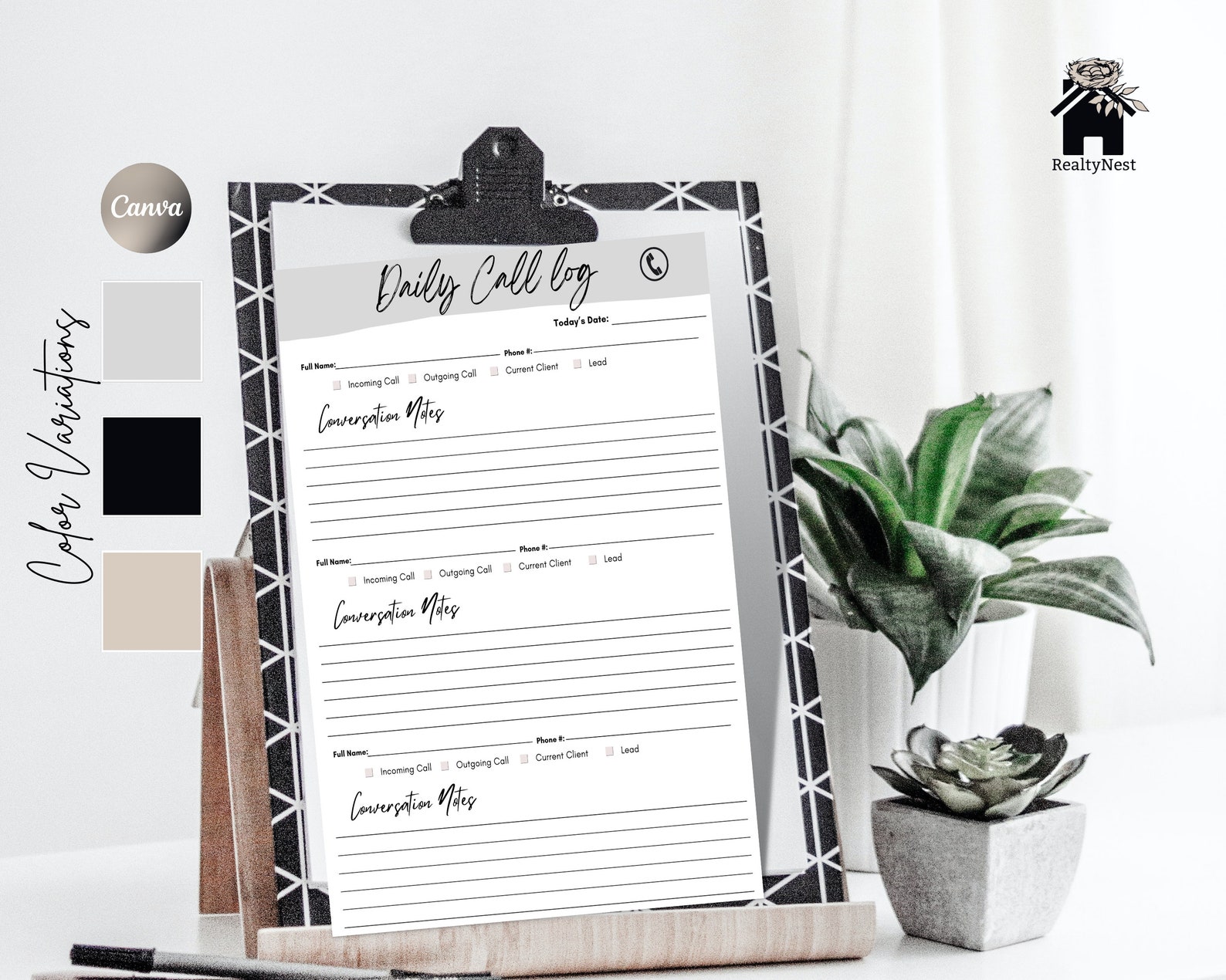 Daily Call Log Call Tracking Forms Real Estate Agent real - Etsy