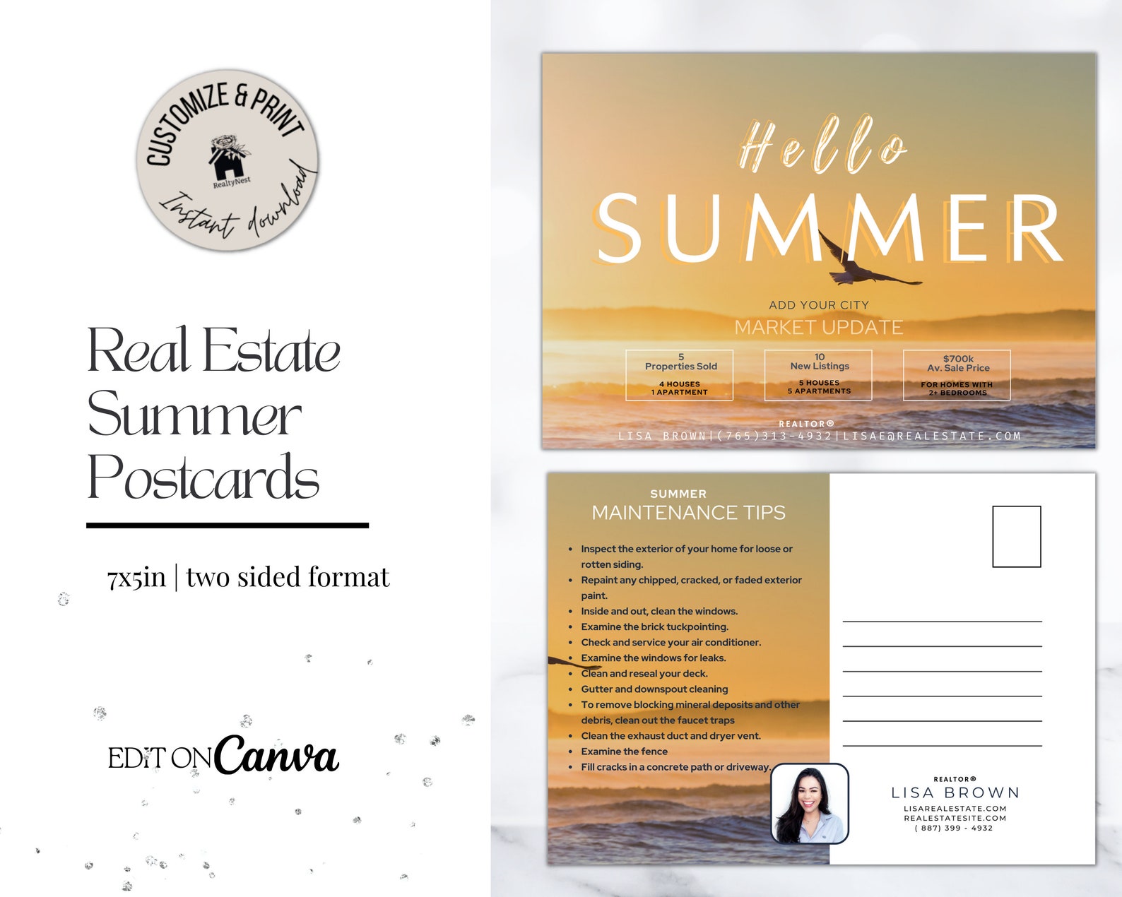 Hello Summer Real Estate Marketing Postcard Real Estate - Etsy