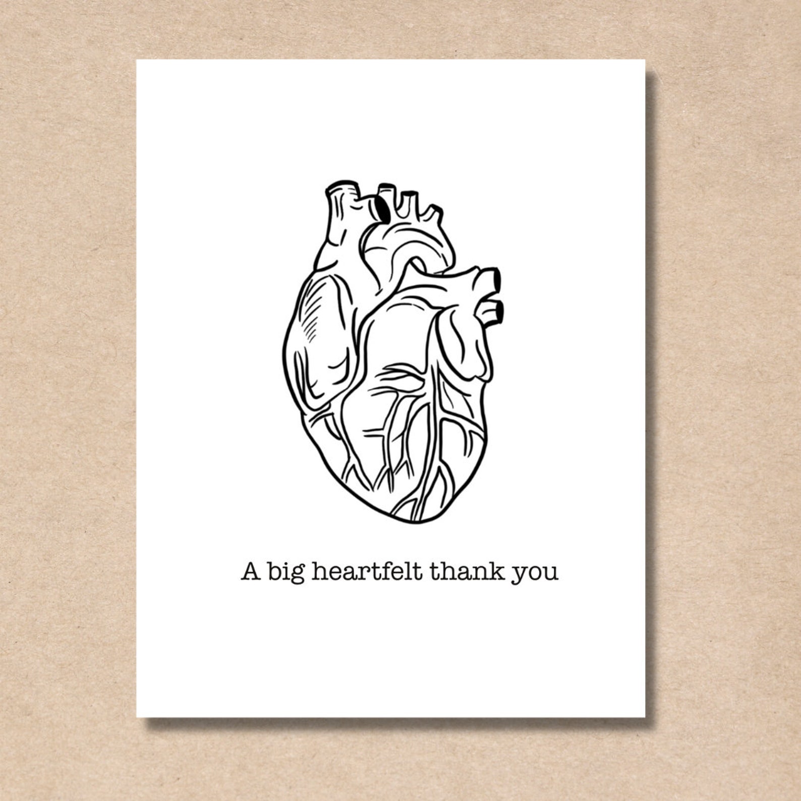 A Big Heartfelt Thank You Card | Anatomy Card | Medical Card | New Job ...