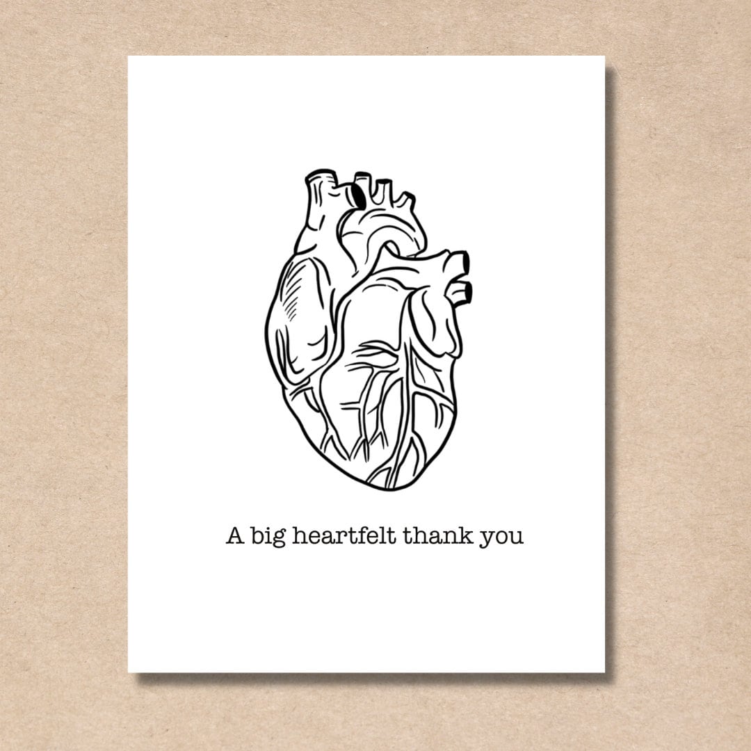A Big Heartfelt Thank You Card | Anatomy Card | Medical Card | New Job ...