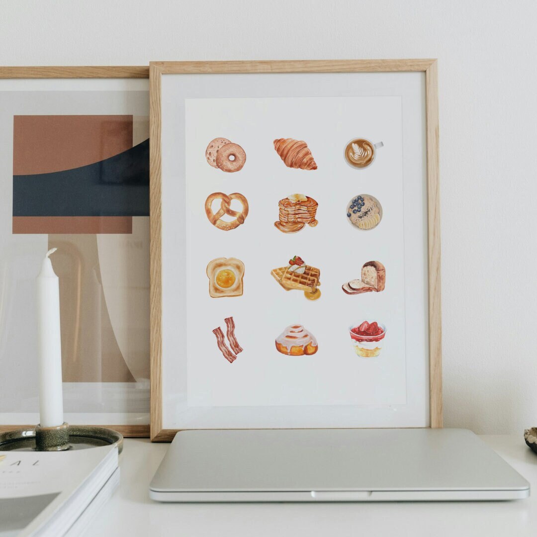 Brunch & Breakfast Food Print | Breakfast Nook Art, Kitchen | 8x10" - Etsy