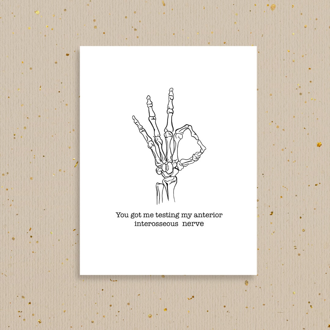 Okay Sign Nerve Test, Funny Anatomy Card, Punny Science Card - Etsy