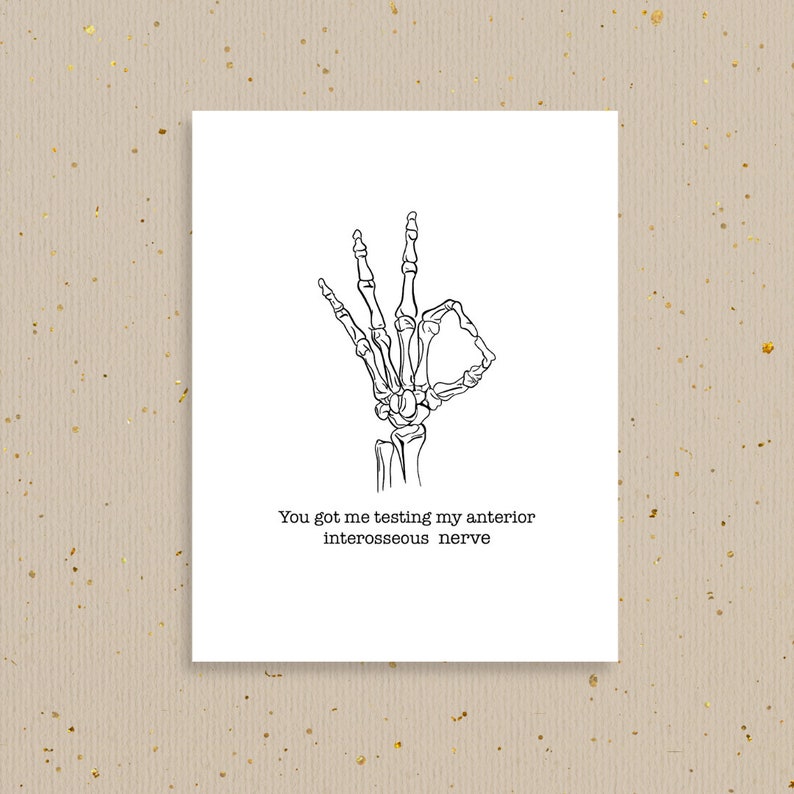 Okay Sign Nerve Test, Funny Anatomy Card, Punny Science Card - Etsy