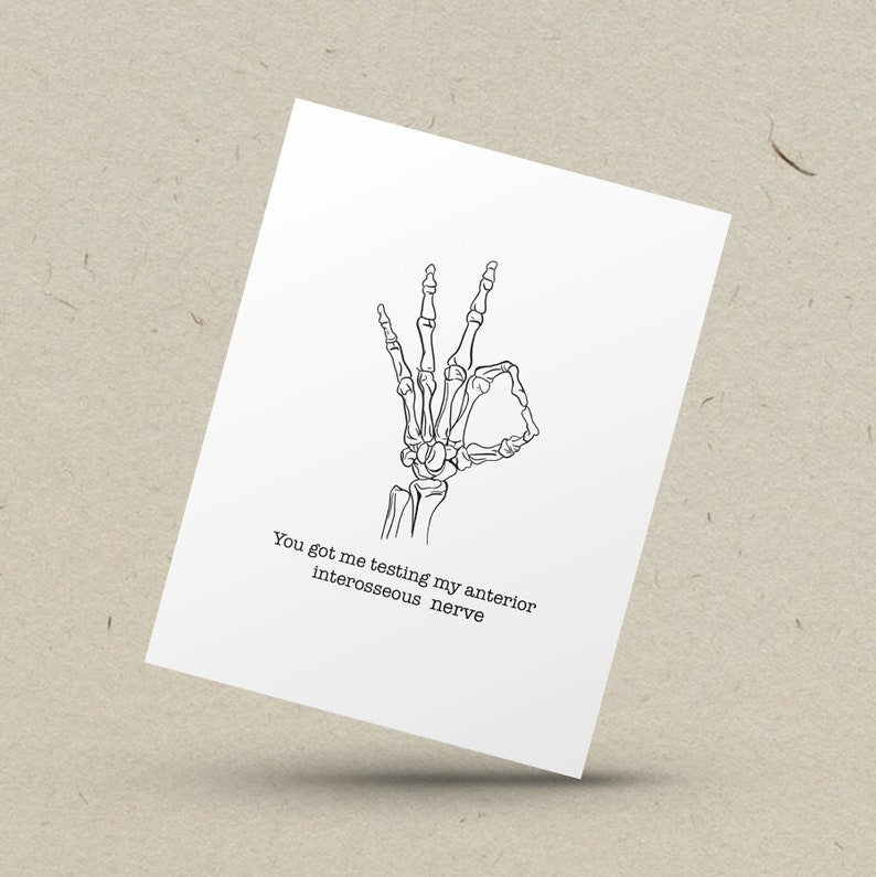 Okay Sign Nerve Test, Funny Anatomy Card, Punny Science Card - Etsy