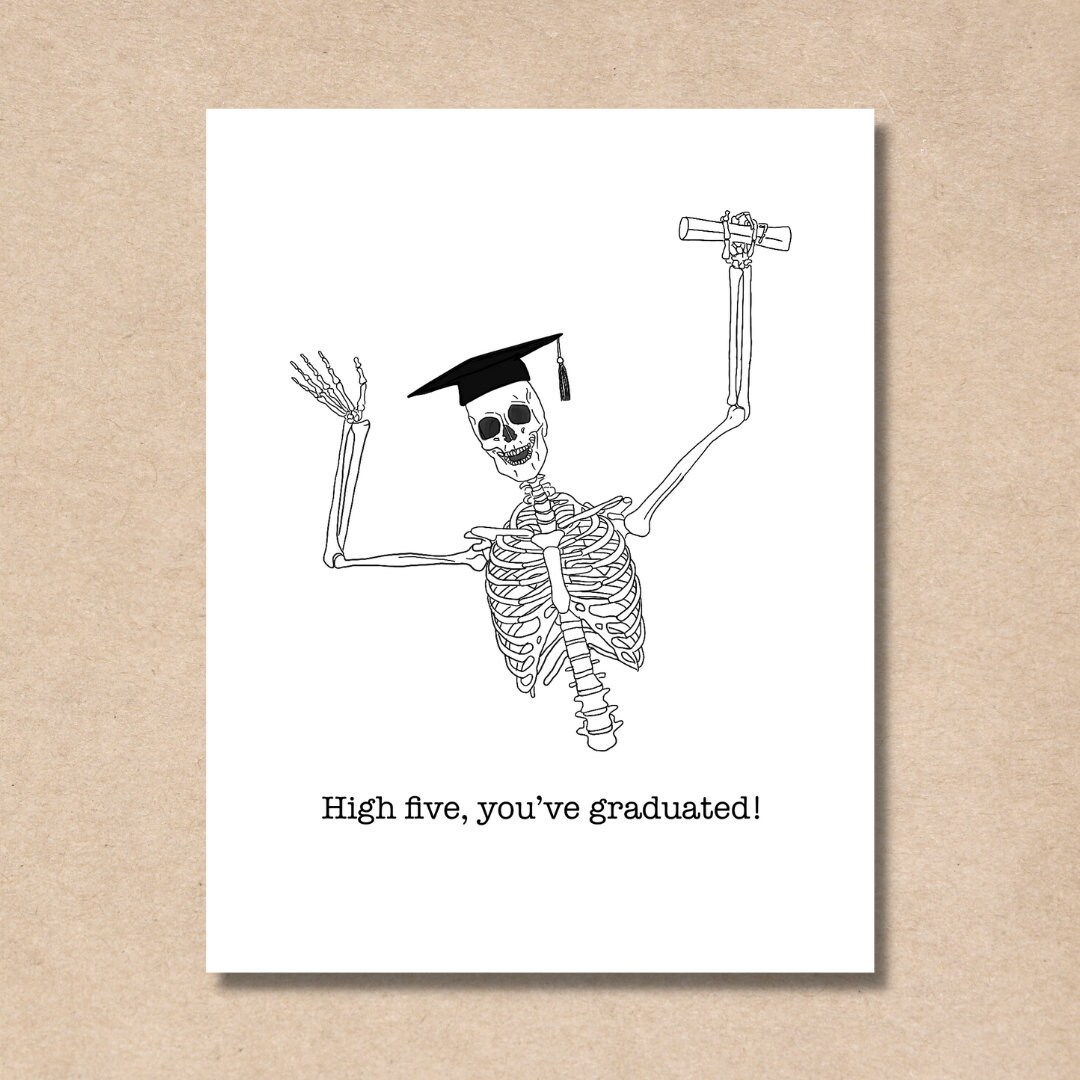 Skeleton Graduation Card | Medical, Anatomy, Science Card - Etsy