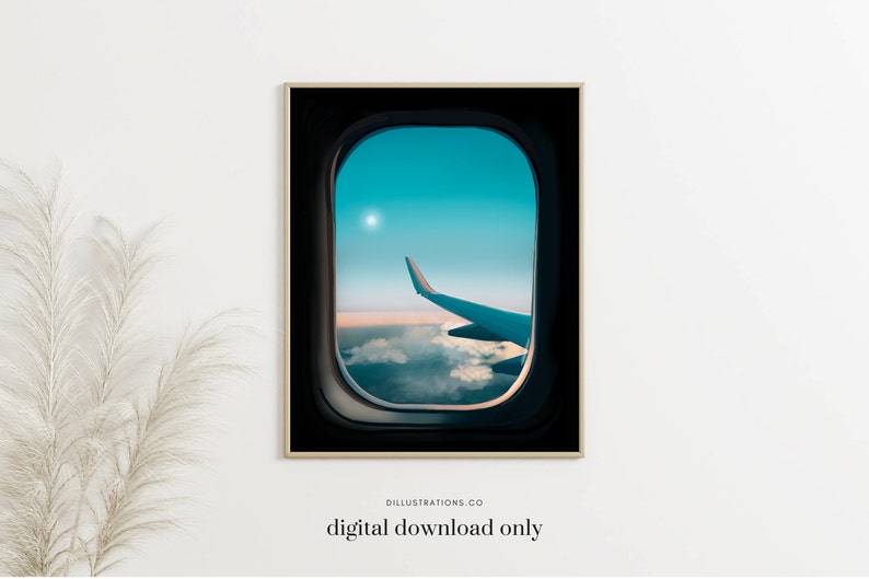 Airplane Window Sunset Digital Download, Art Print, Travel Poster, Home ...