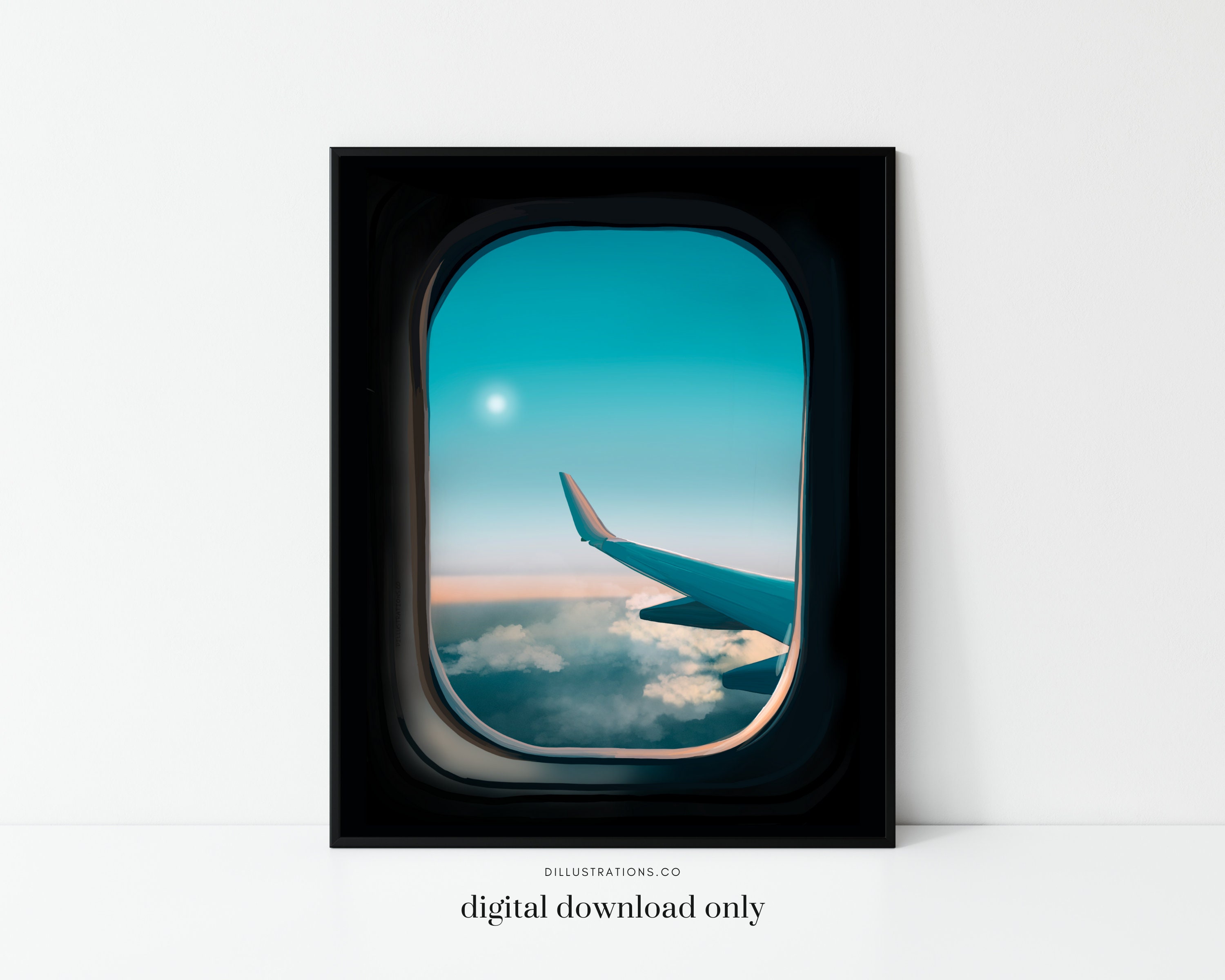 Airplane Window Sunset Digital Download, Art Print, Travel Poster, Home ...