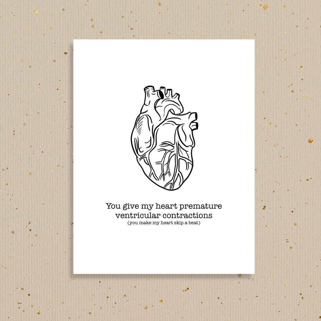 Heart Skip a Beat Card, Funny Anatomy Card - Etsy Canada