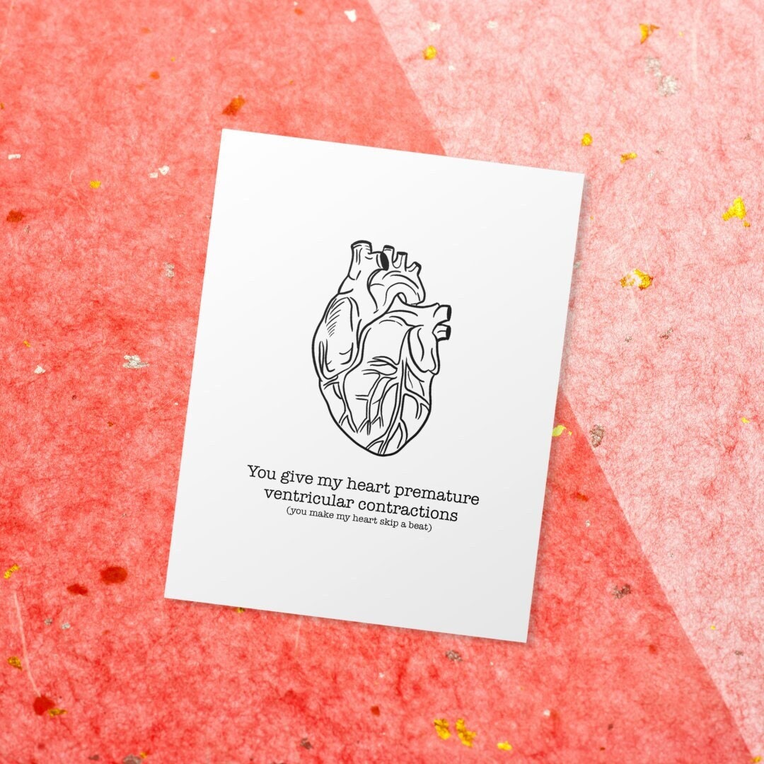 Heart Skip a Beat Card Funny Anatomy Card - Etsy Canada