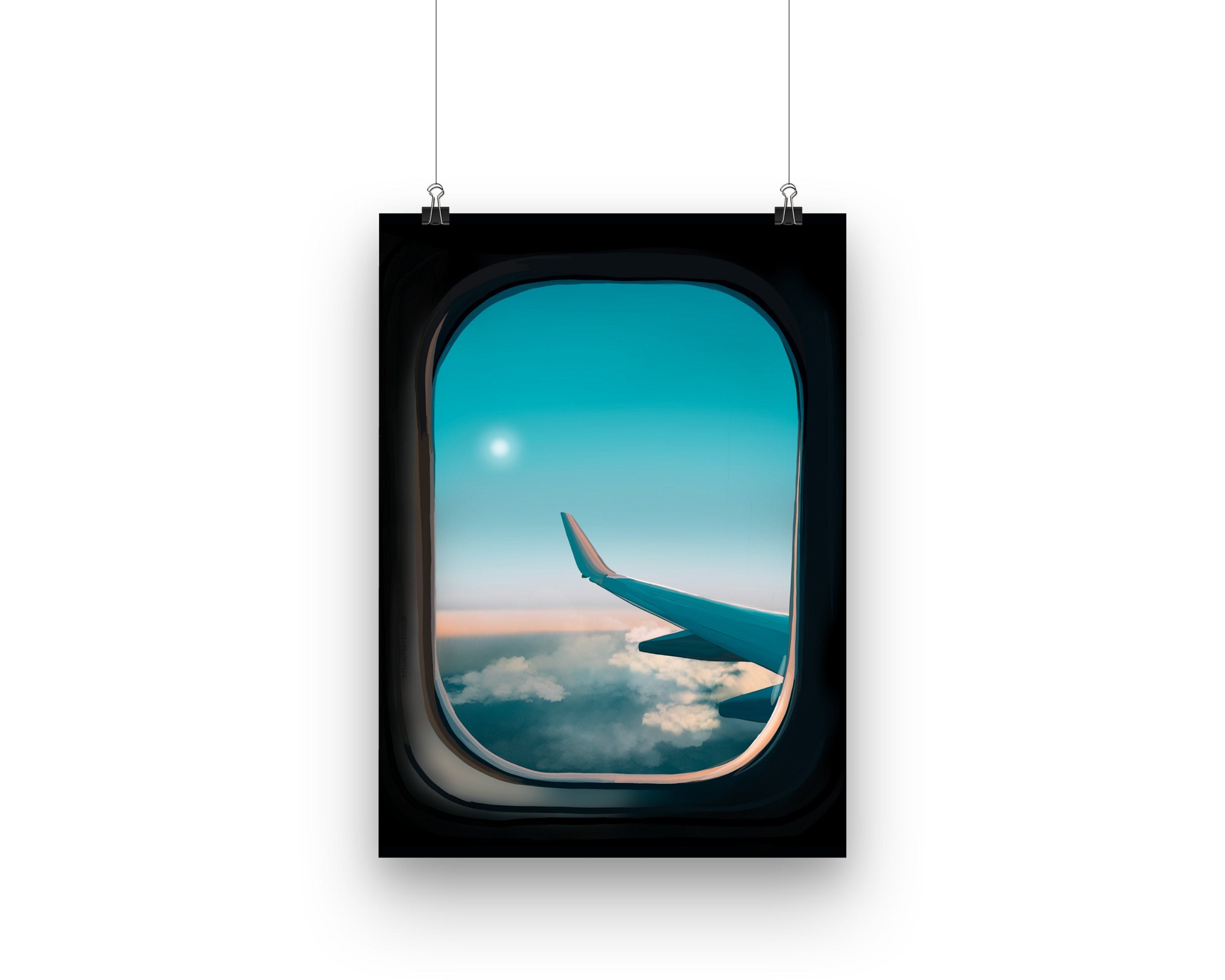 Airplane Window Sunset Digital Download, Art Print, Travel Poster, Home ...