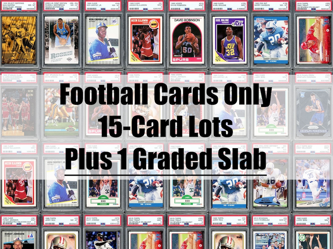 Football Card Hot Pack/re-pack/lot - 15 Cards + Graded Card Slab (psa ...
