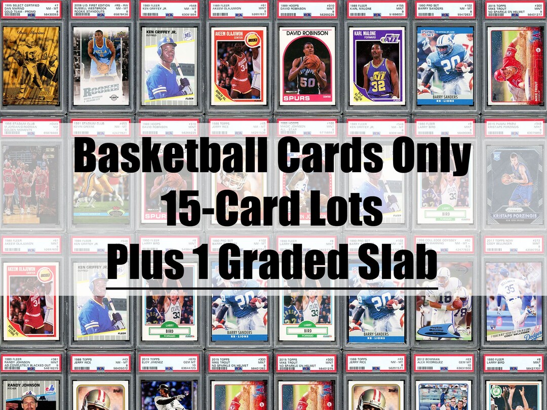 Basketball Card Hot Pack/re-pack/lot - 15 Cards + Graded Card Slab (psa ...