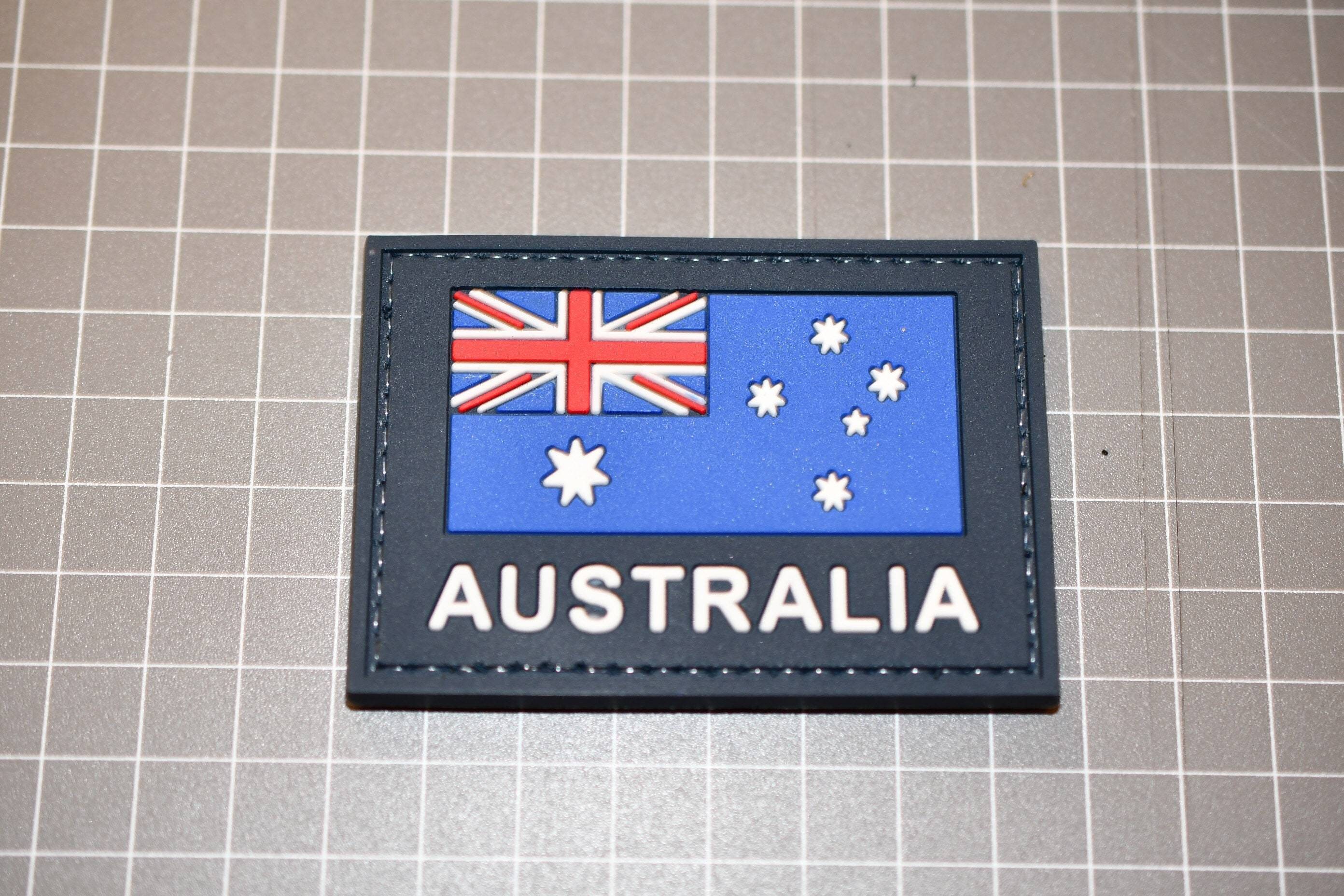 Australia Flag PVC Patch Blue Background hook & Loop B22 - Etsy