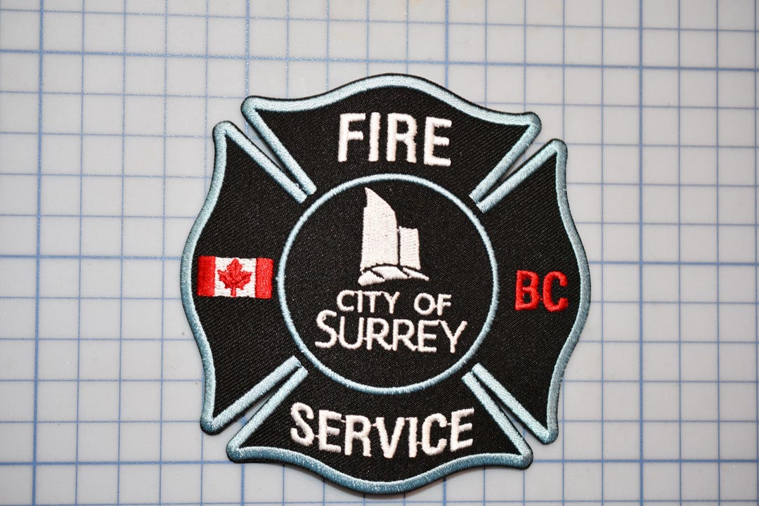 City of Surrey Canada Fire Department Patch blue B28-381 - Etsy