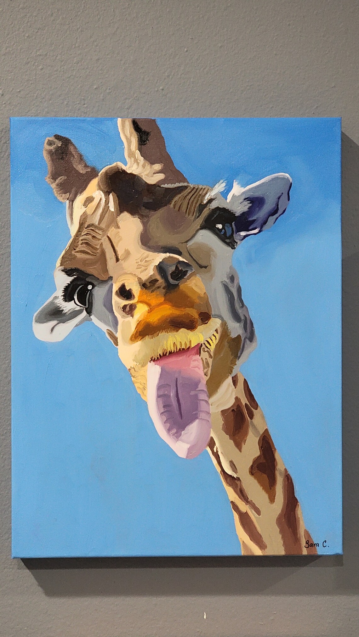 Giraffe Oil Painting - Etsy