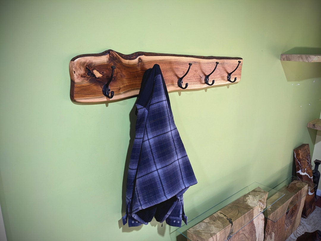 Live Edge Coat Rack for Hallway Entry Bedroom Office - Etsy